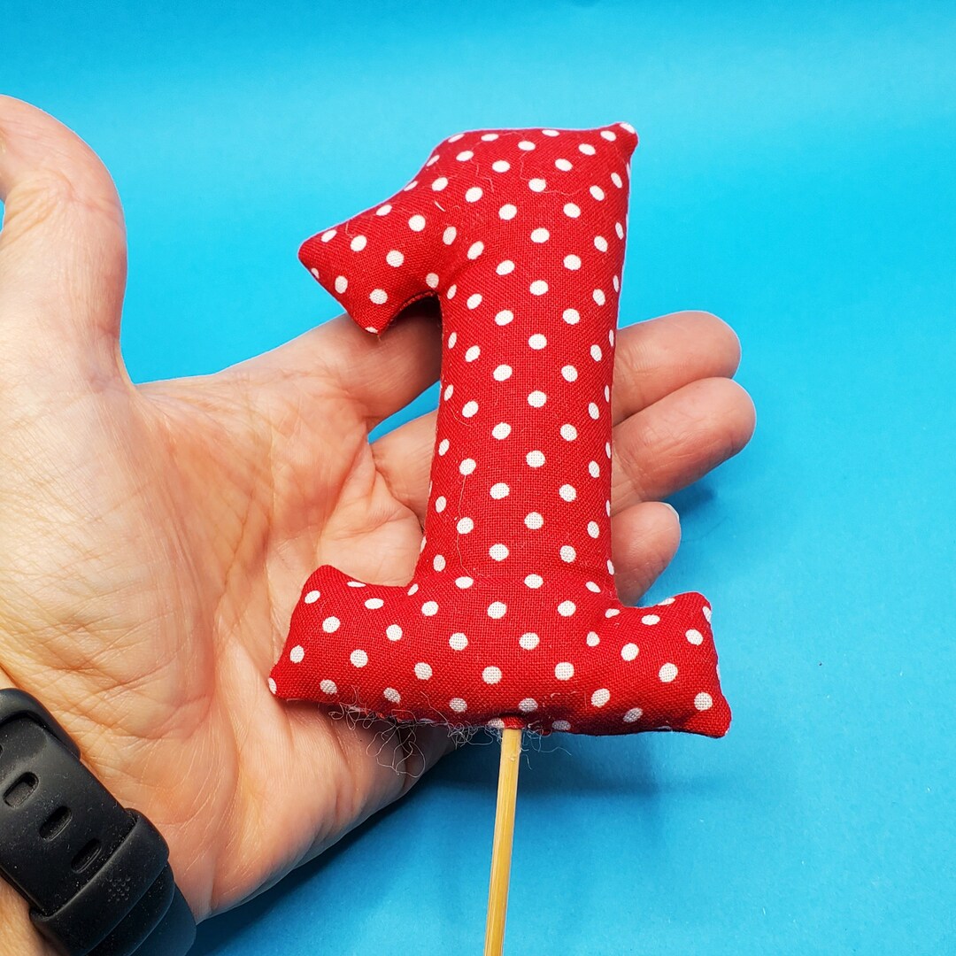 Red Polka Dot Number, First Birthday Topper, H051,stuffed Red Number ...
