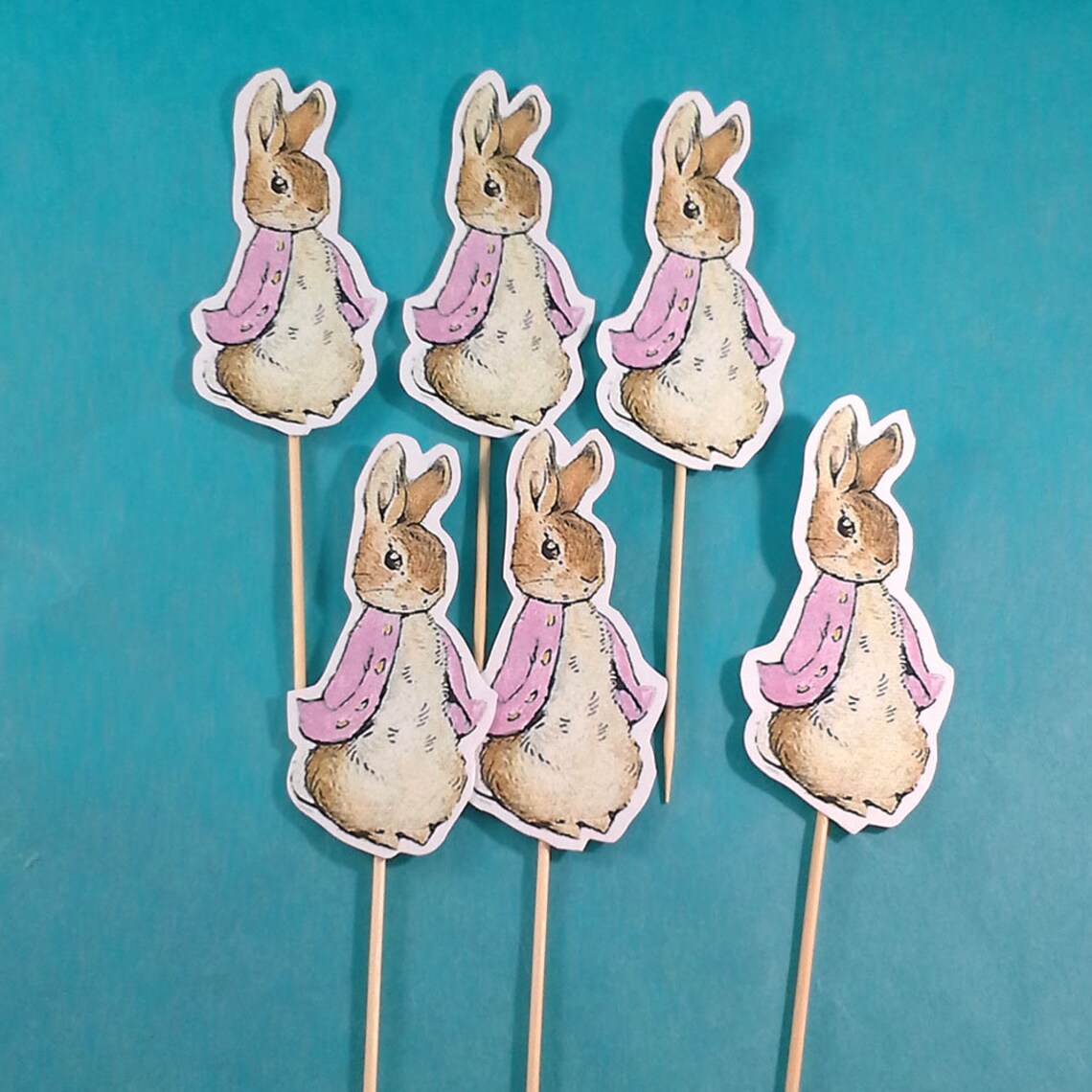 Pink Peter Rabbit Cupcake Toppers Peter Rabbit Birthday Girl | Etsy
