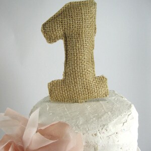 Burlap Number, Rustic Burlap First Birthday Topper, Burlap G271- Burlap ...