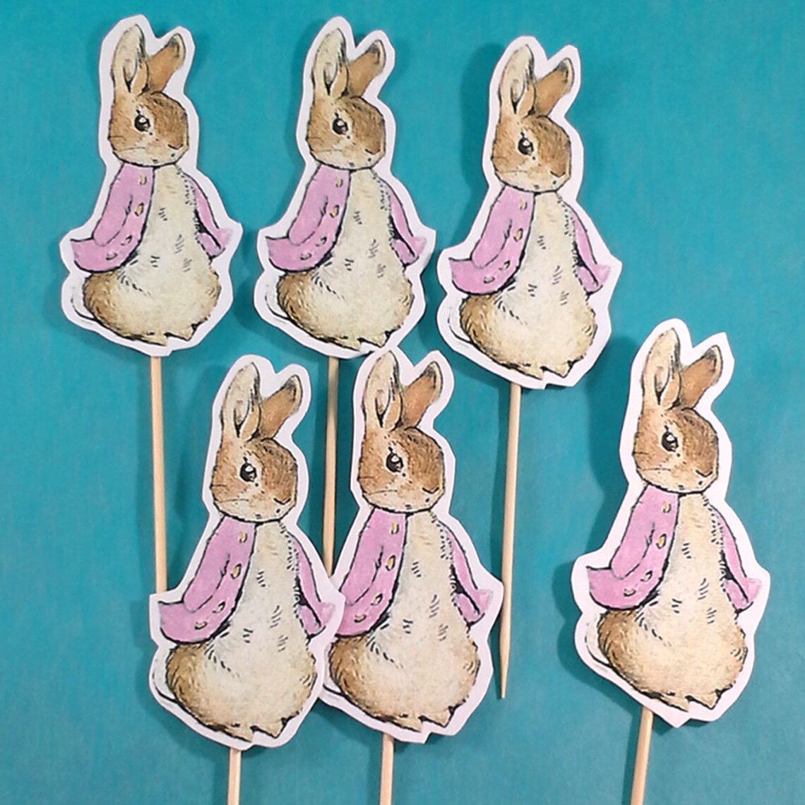 Pink Peter Rabbit Cupcake Toppers Peter Rabbit Birthday Girl | Etsy
