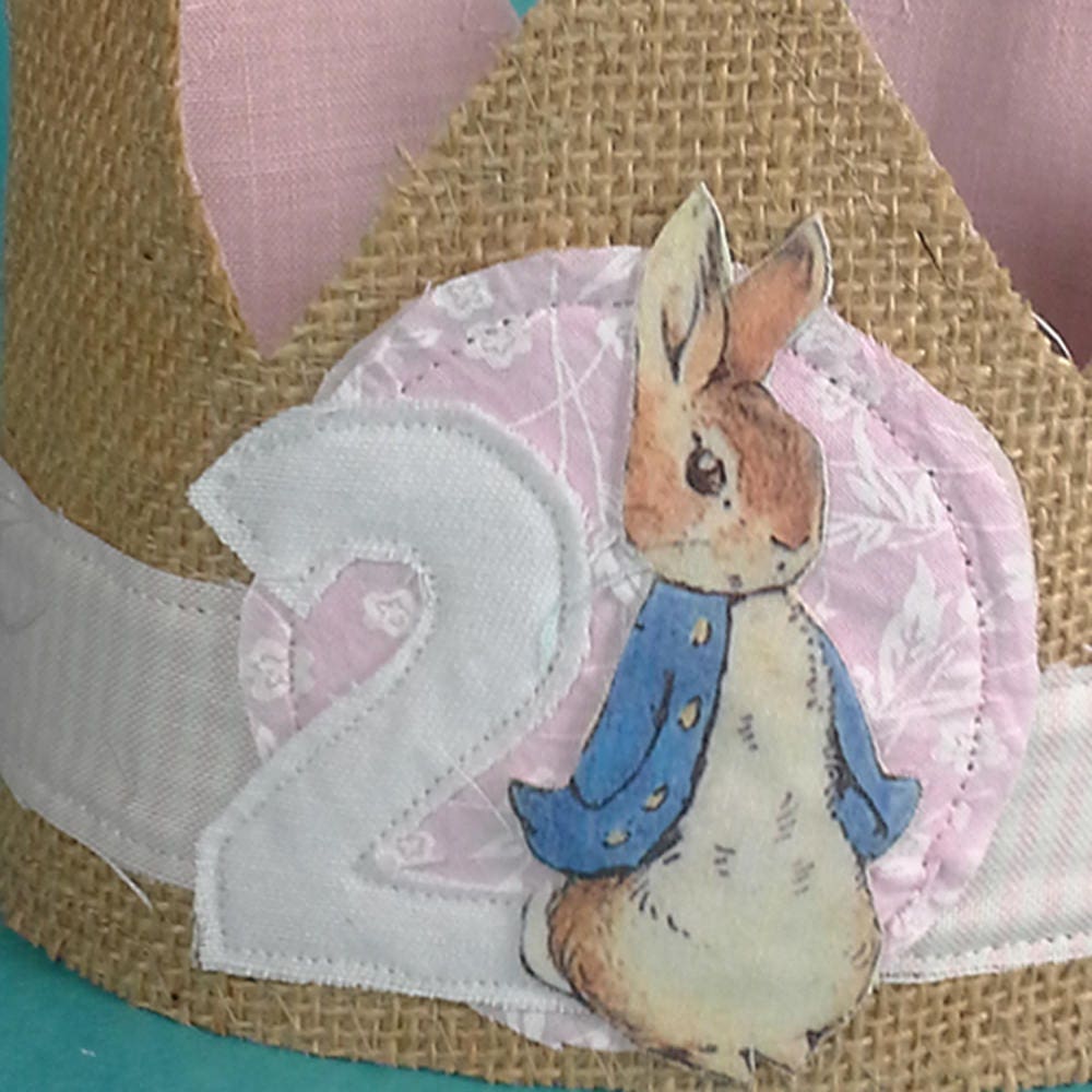 Shabby Chic Peter Rabbit Pink Birthday Crown Second Birthday | Etsy