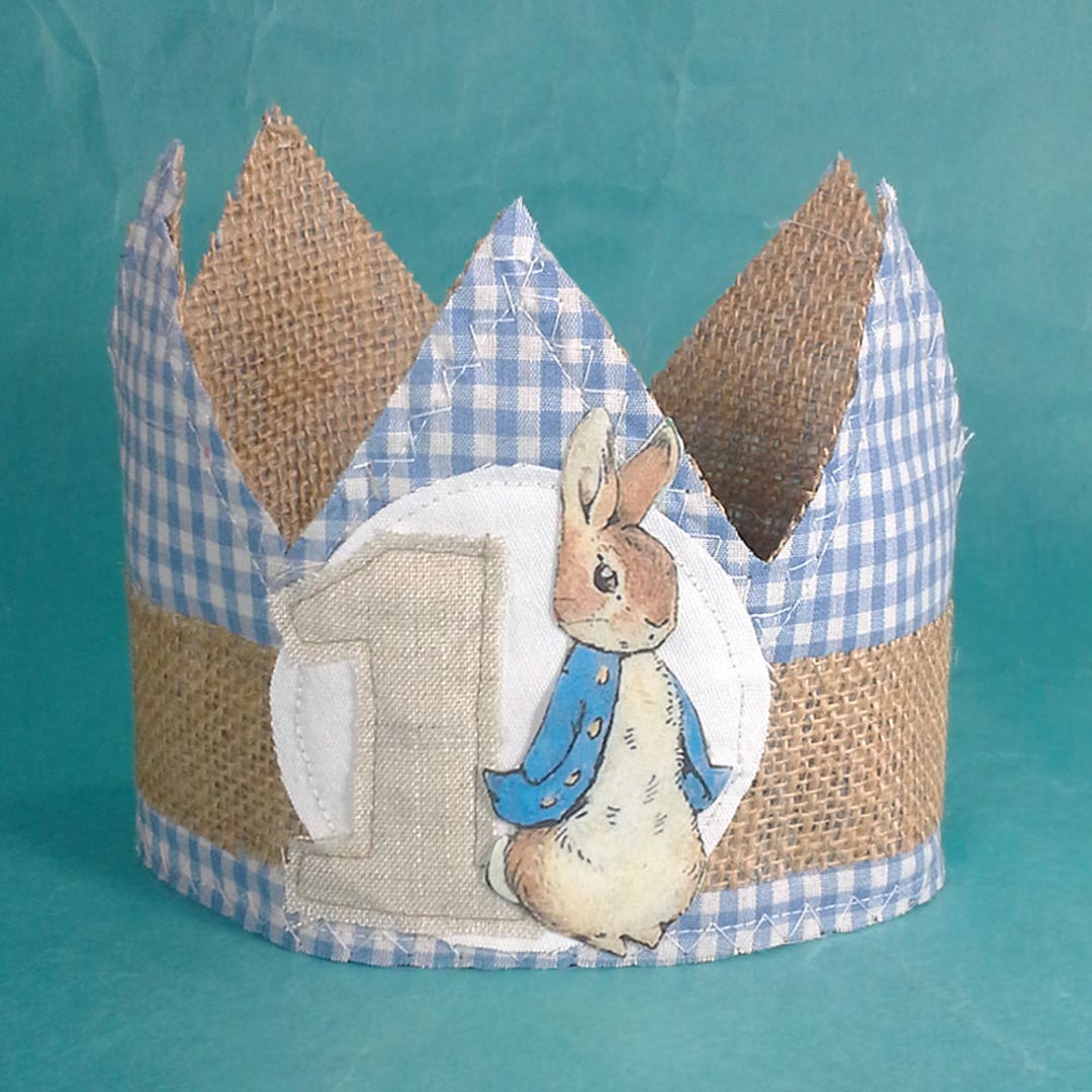 Shabby Chic Peter Rabbit Birthday Crown, First Birthday Crown, K140 ...