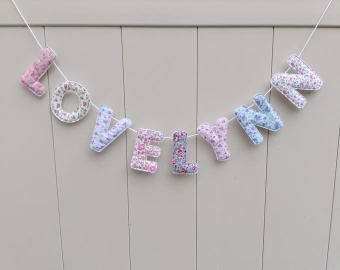 Handmade Fabric Name Banner: Custom Nursery Decor - Etsy