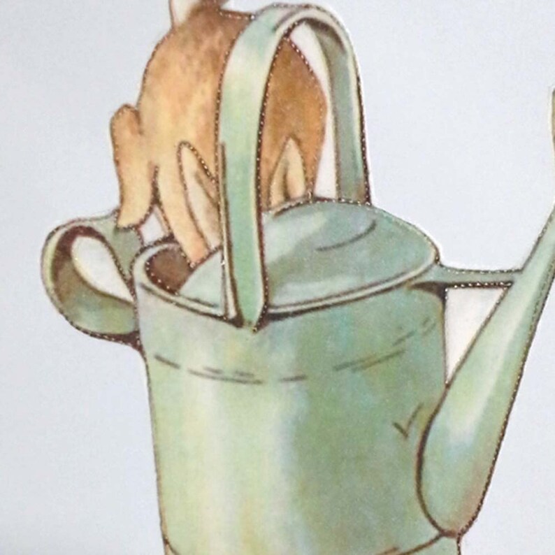 Shabby Chic Peter Rabbit Cake Topper Fabric Watering Can | Etsy