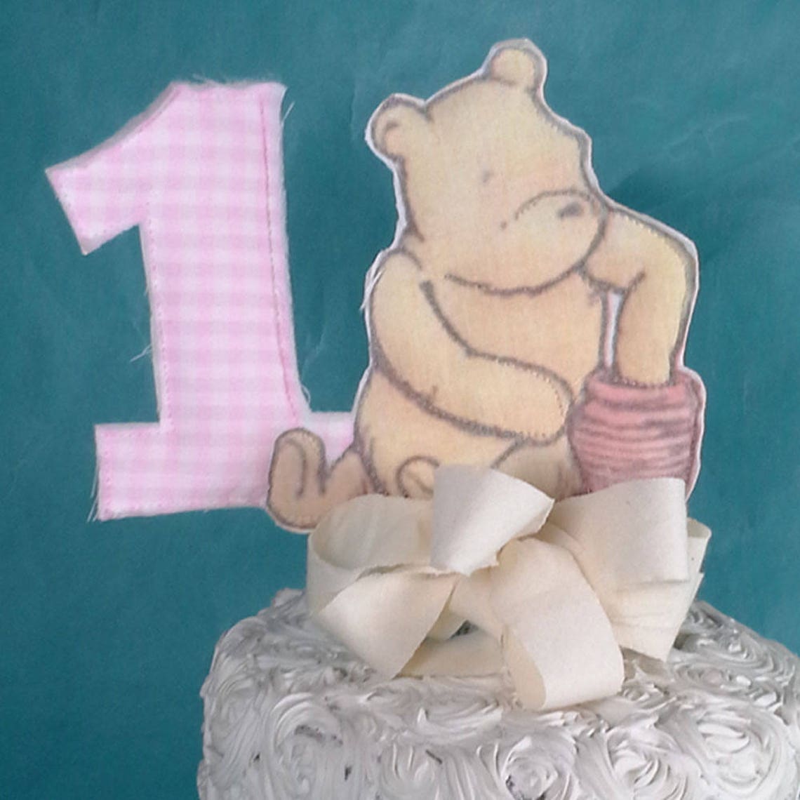 Classic Pooh bear cake topper fabric Winnie the Pooh one | Etsy