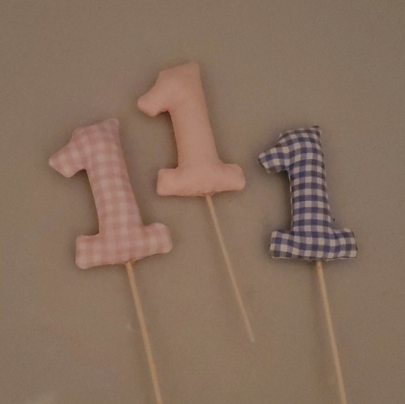 Blue Gingham Number First Birthday Topper Blue L154 | Etsy