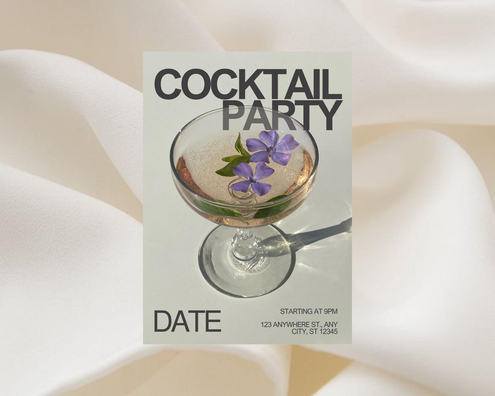 Editable Cocktail Party Invitation. Adult Invite, Cocktail Party or ...