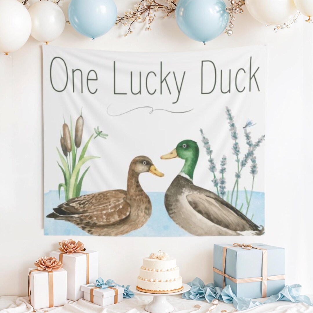 One Lucky Duck Birthday Banner, Lucky Duck Birthday Banner, Duck First ...
