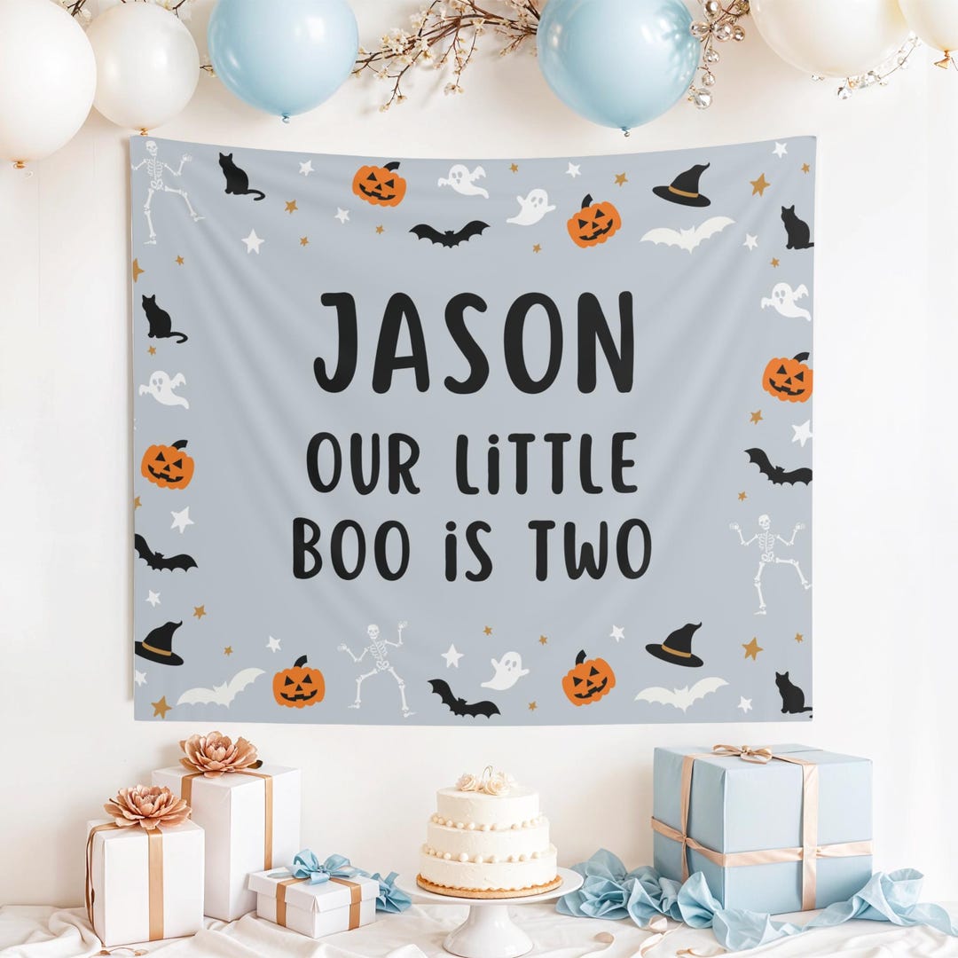 Custom Our Boo is Two Banner, Our Little Boo is Turning Two, My Boo is ...