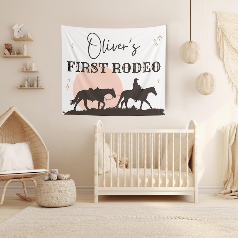Custom 1st Rodeo Birthday Banner, Personalized My First Rodeo Banner ...