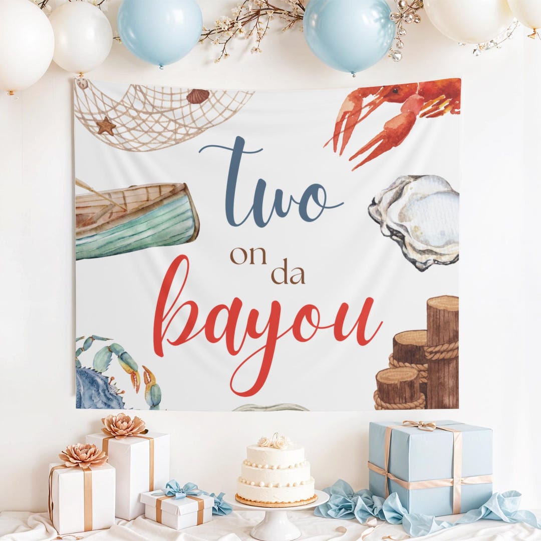 Custom Two Da Bayou Banner, Born on the Bayou, Bayou Baby Shower, 2nd ...
