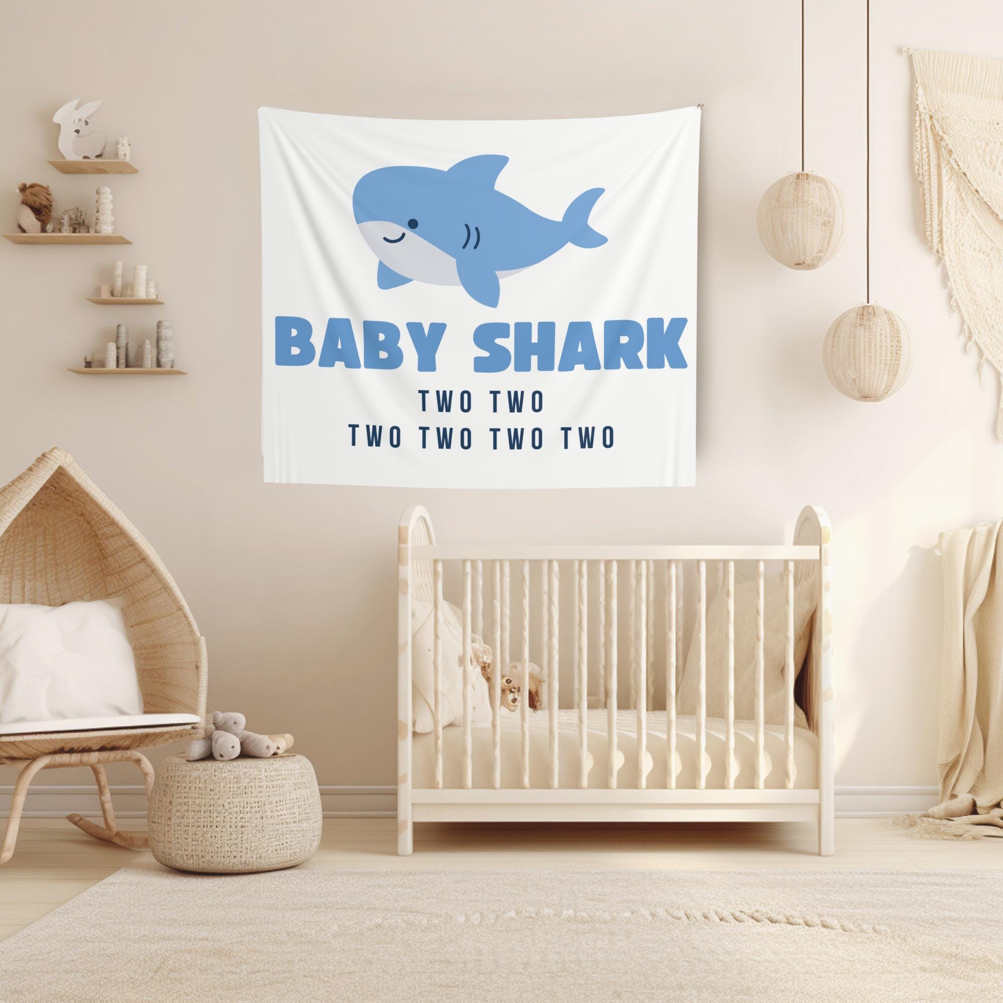 Custom Baby Shark Two Two Two Banner, Baby Shark Two Two Two Backdrop ...