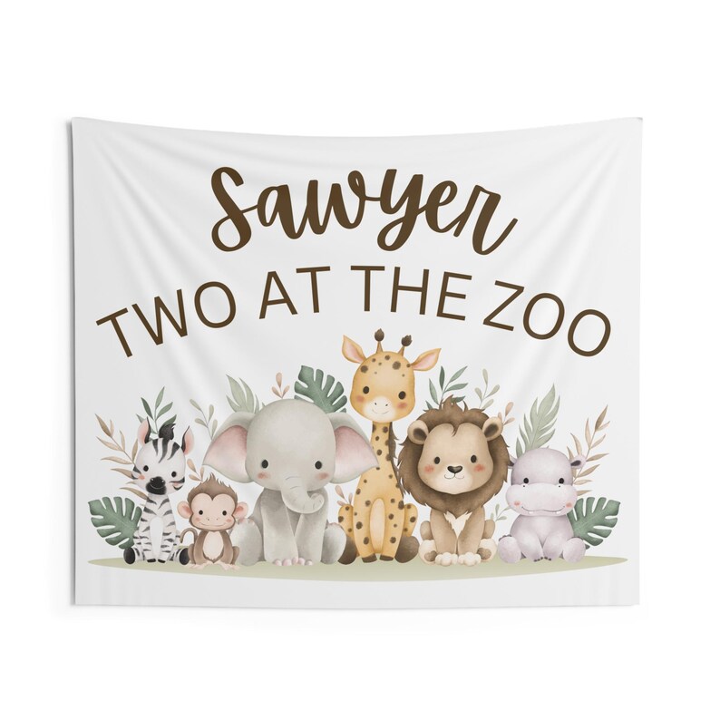 Custom Two at the Zoo Sign, Two the Zoo Banner, Two at the Zoo Birthday ...