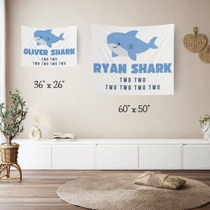 Custom Baby Shark Two Two Two Banner, Baby Shark Two Two Two Backdrop ...