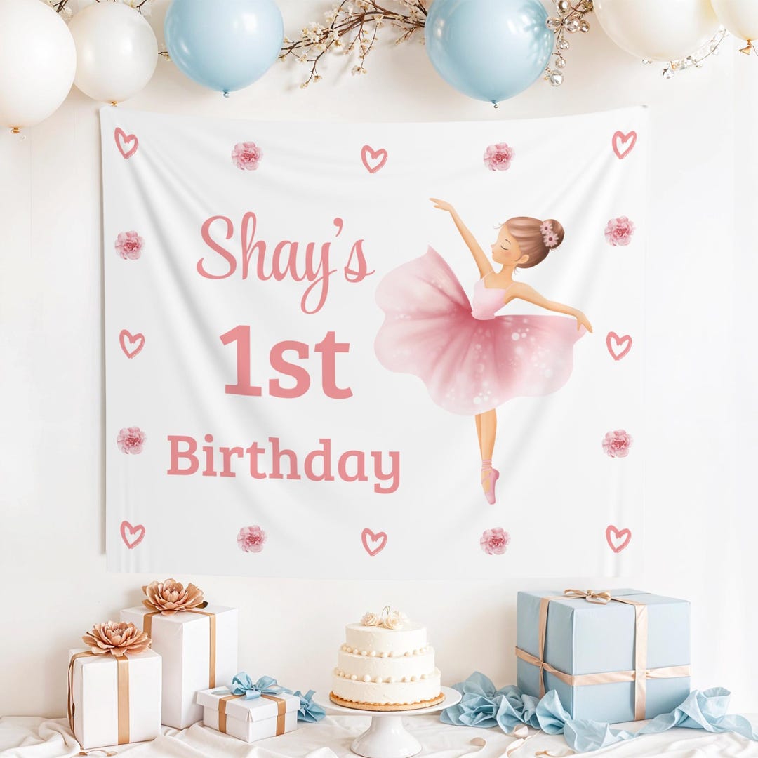 Custom Ballerina Birthday Banner, Ballerina First Birthday, Ballerina ...