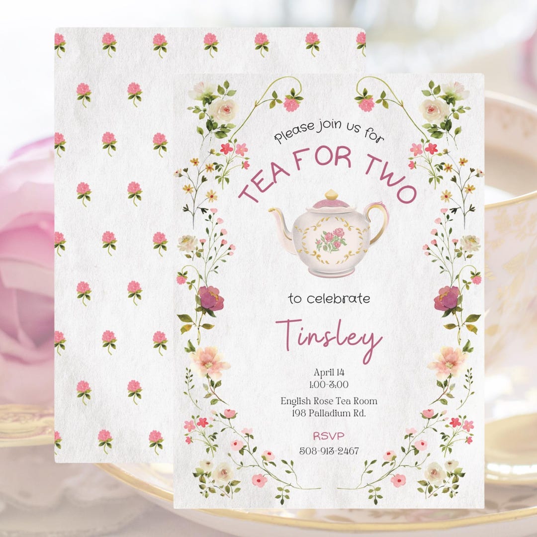 Custom Tea for Two Invitation, Tea for Two Birthday Invitation, Tea ...