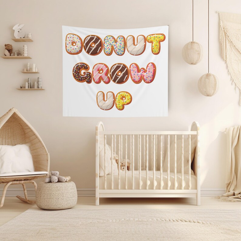 Donut Grow up Banner, Donut Grow up Sign, Donut Grow up Party, Donut ...