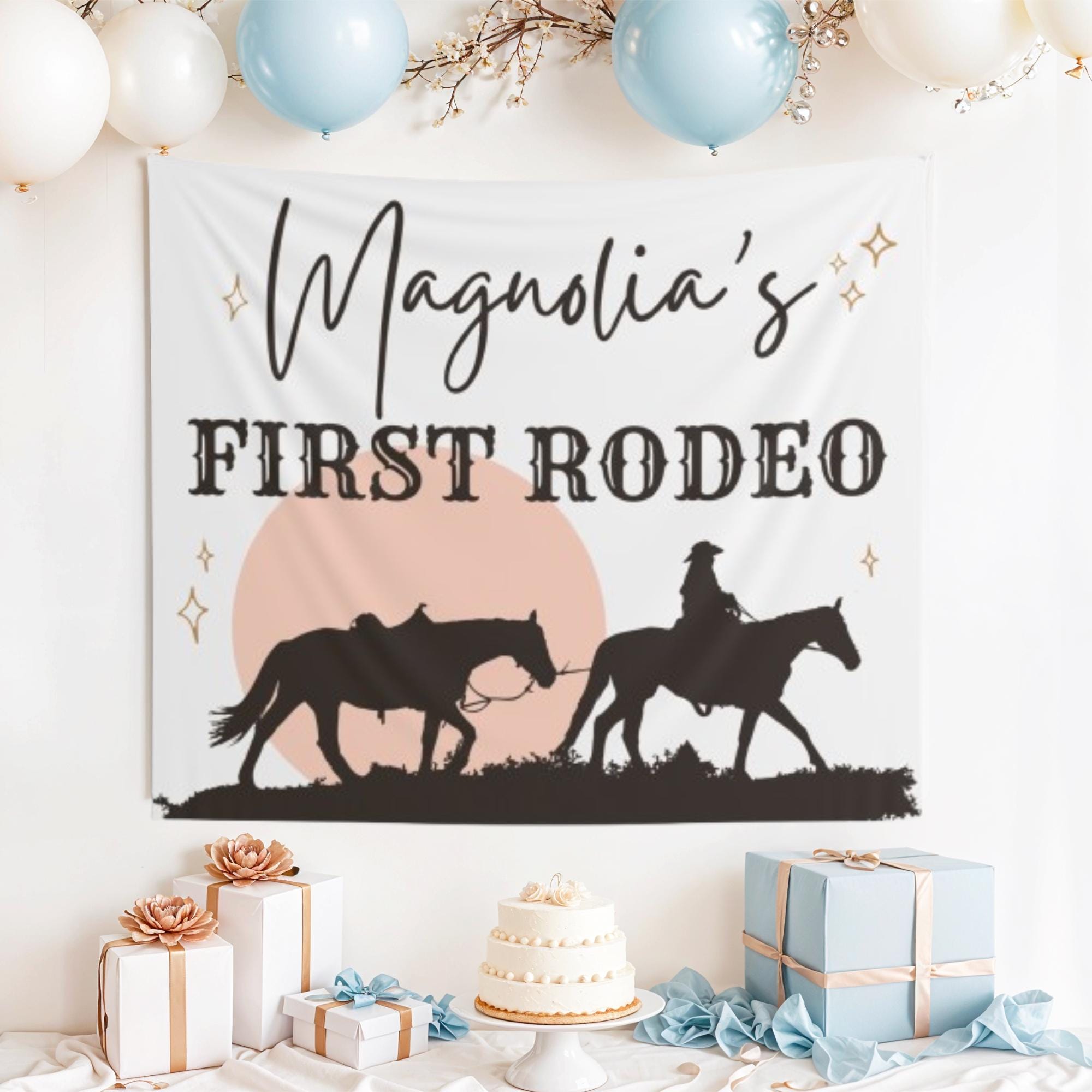Custom 1st Rodeo Birthday Banner, Personalized My First Rodeo Banner ...