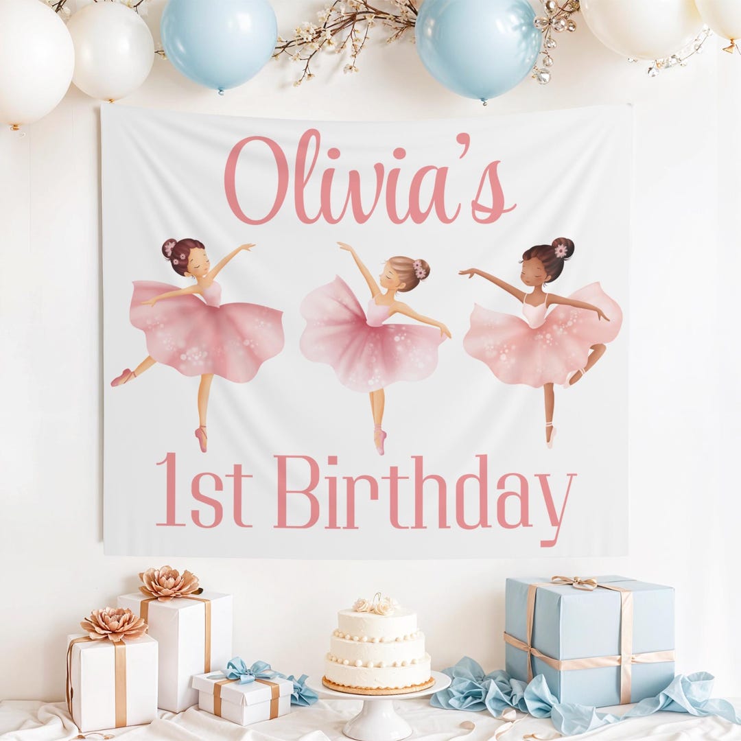 Custom Ballerina Birthday Banner, Ballerina First Birthday, Ballerina ...