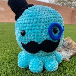 Fancy Octopus With Top Hat and Monocle Amigurumi Stuffed Toy - Etsy