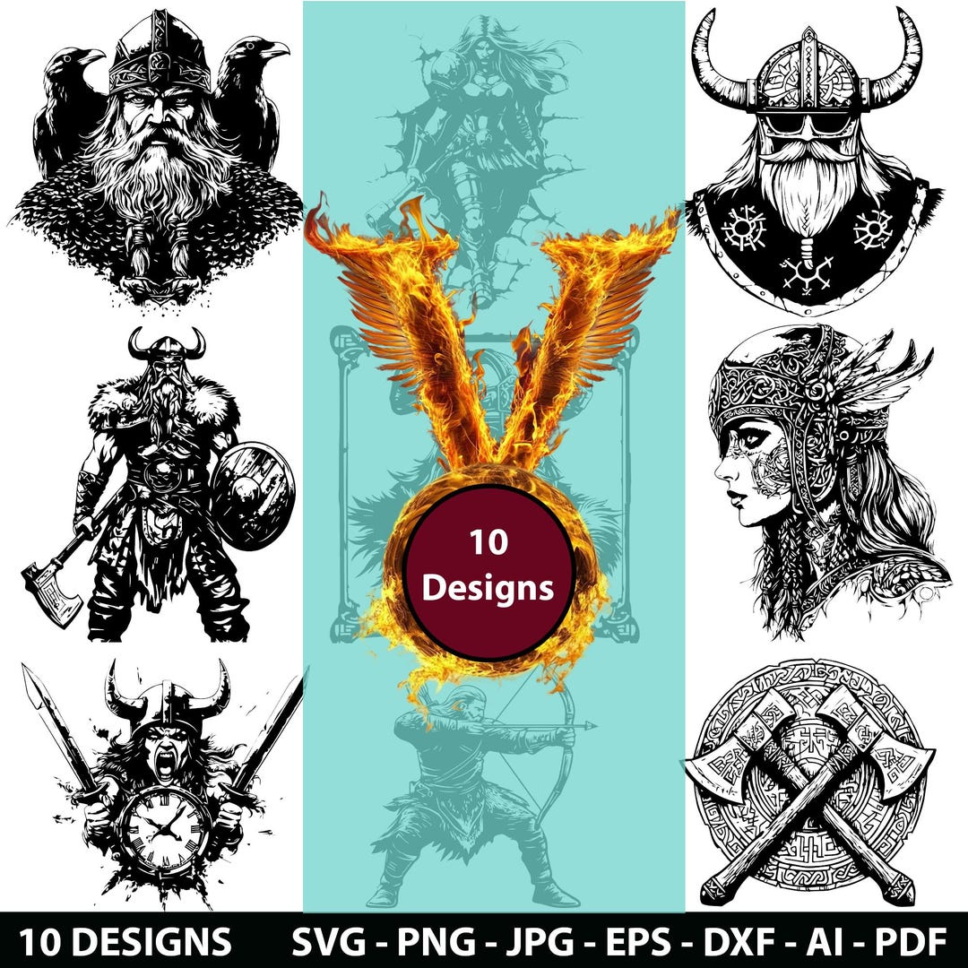 10 Vikings Norse Valhalla Helmet Medieval Warrior Laser Svg, Dxf, Eps ...