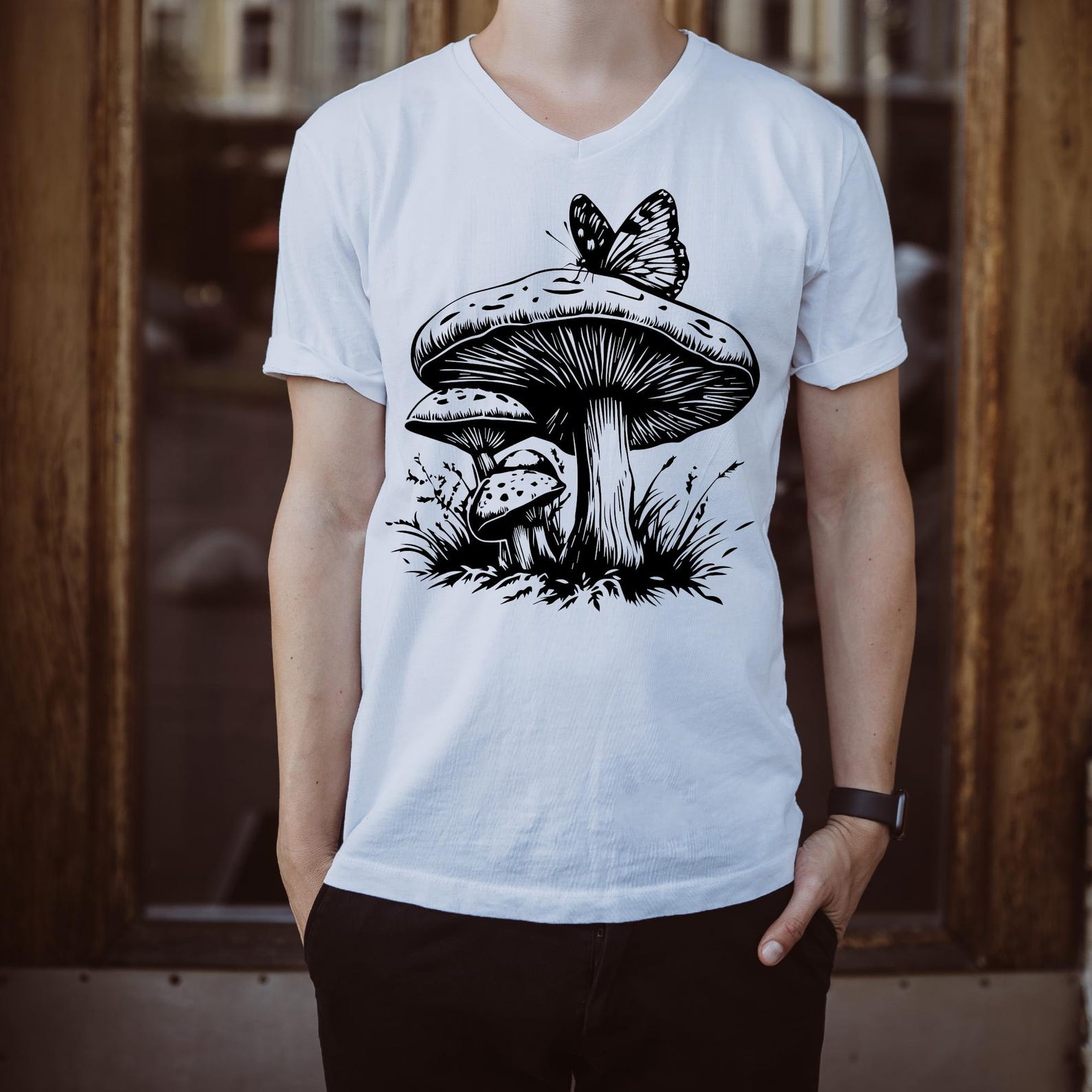 250 Mushroom Bundle Svg, Dxf, Eps, Ai, Pdf, Jpg, Png Mystical Grayscale ...