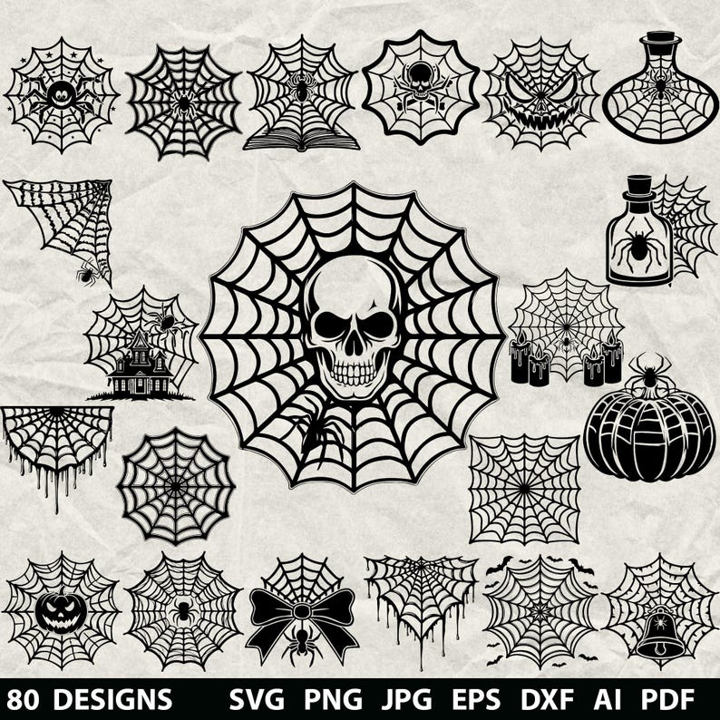 80+ Spider Web Bundle Svg, Dxf, Eps, Ai, Pdf,jpg, Png Halloween ...