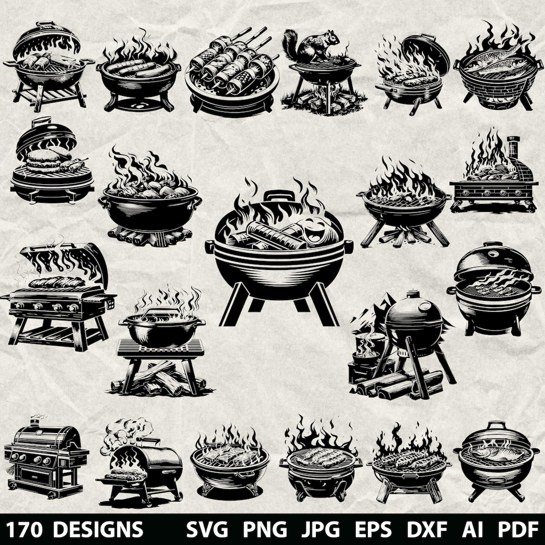170+ Barbeque Bundle Laser Svg, Dxf, Eps, Ai, Pdf, Jpg, Png Grilling ...