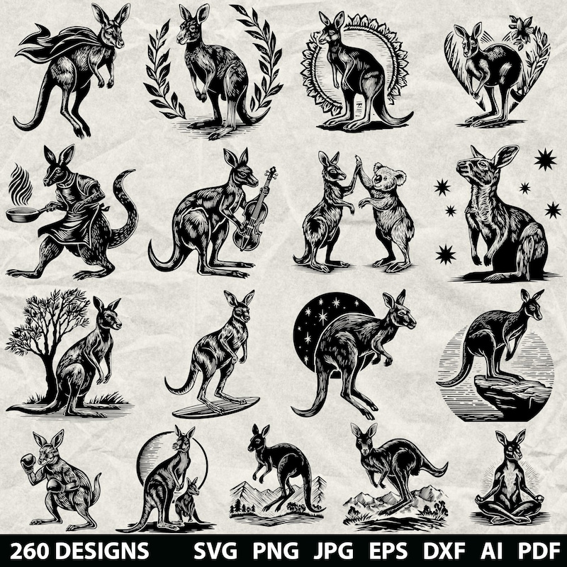 Kangaroo Vector Png - Etsy UK