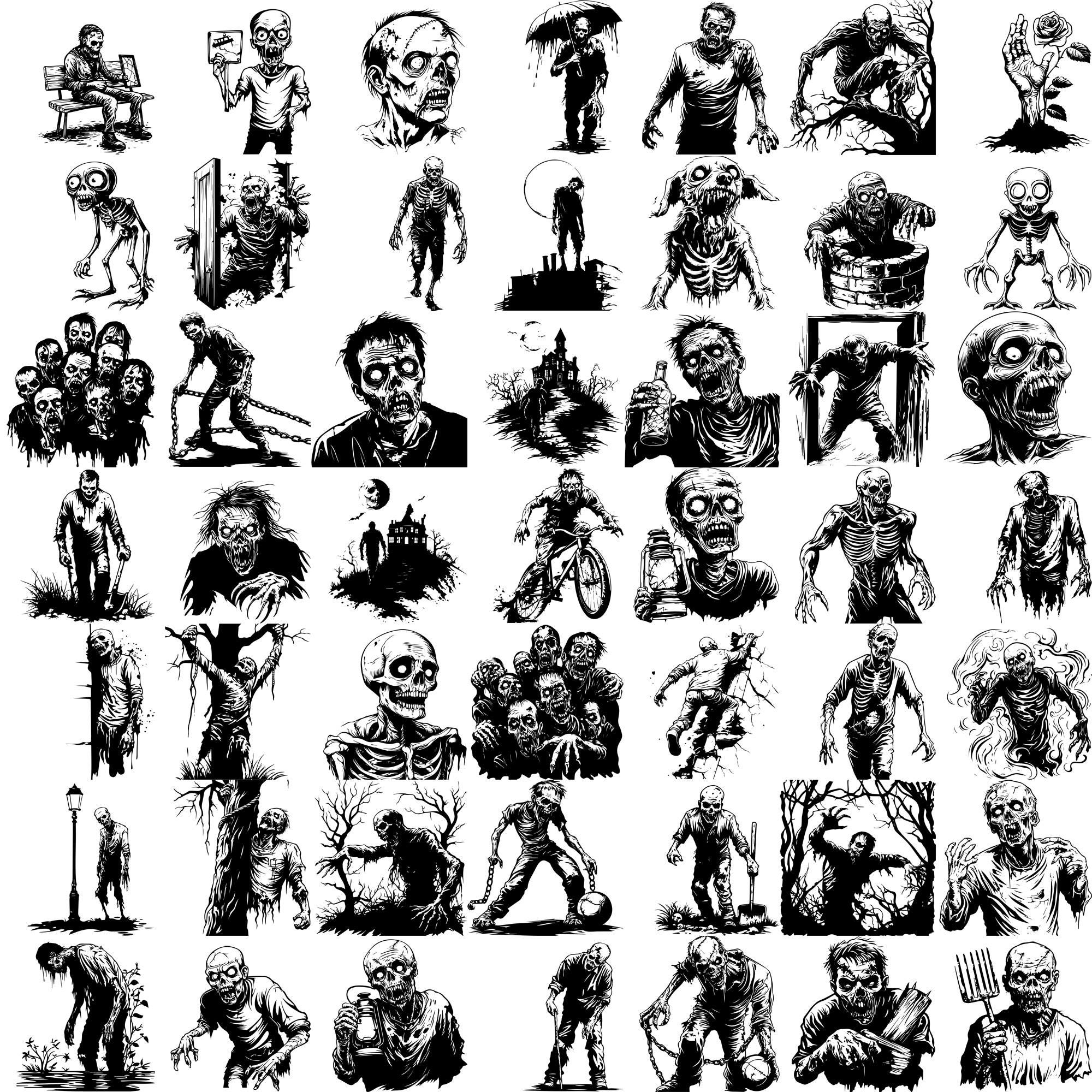 288 Zombie Horror Laser Svg, Dxf, Eps, Ai, Pdf, Jpg, Png Halloween ...