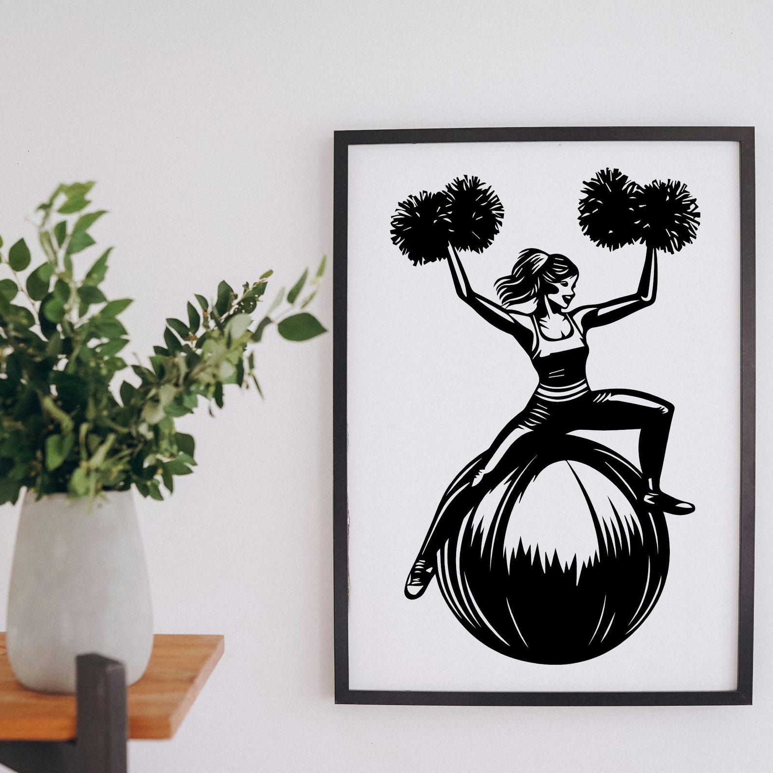 112 Cheerleader Laser Svg, Dxf, Eps, Ai, Pdf, Jpg, Png Cheer Grayscale ...