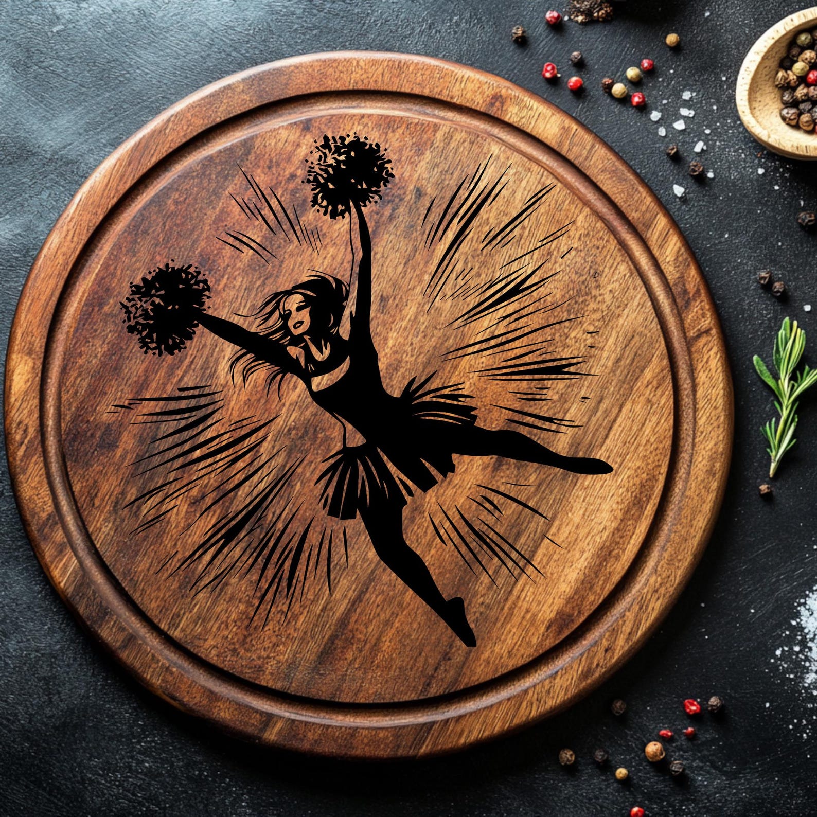 112 Cheerleader Laser Svg, Dxf, Eps, Ai, Pdf, Jpg, Png Cheer Grayscale ...