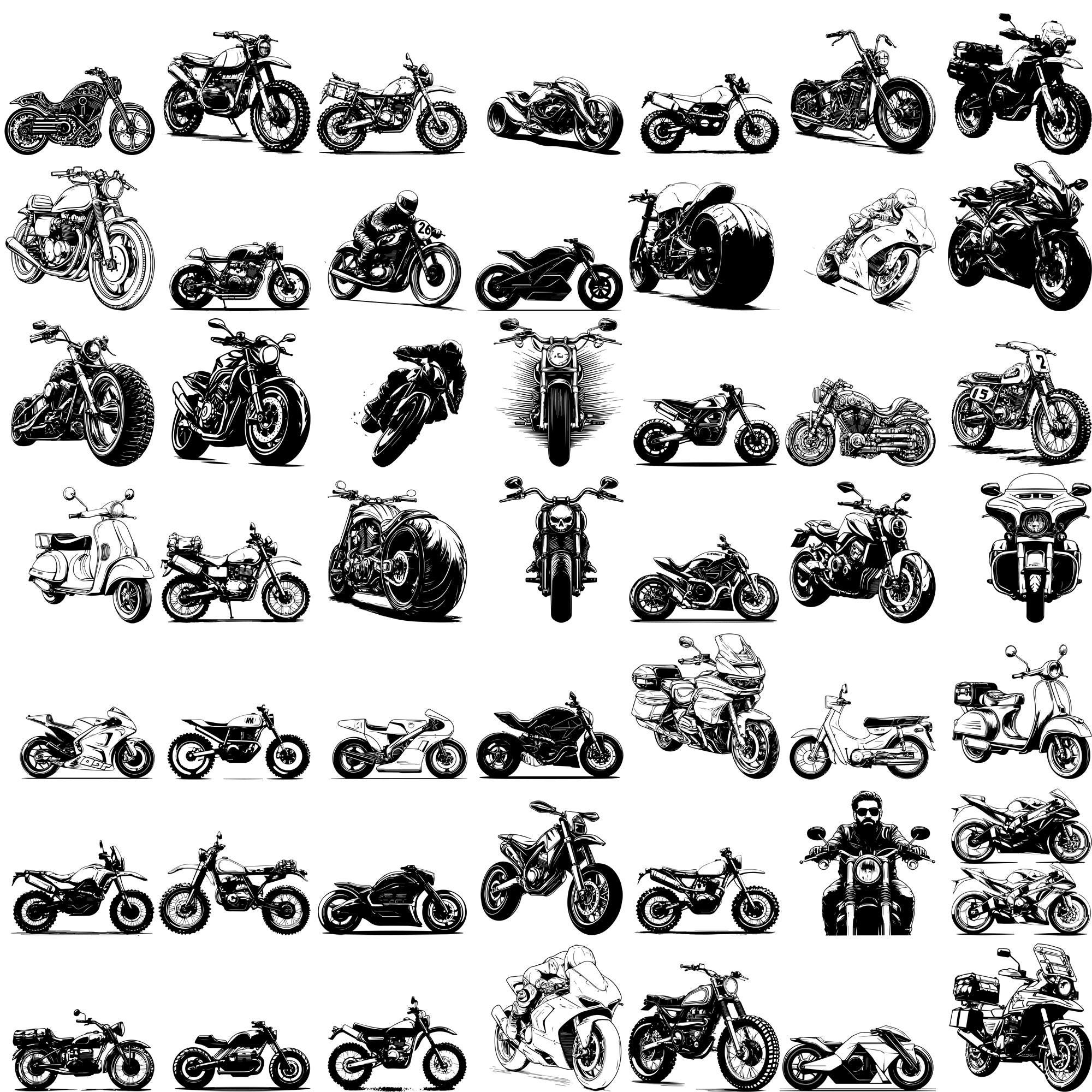 194 Motorcycle Bundle Svg, Dxf, Eps, Ai, Pdf, Jpg, Png Classic ...
