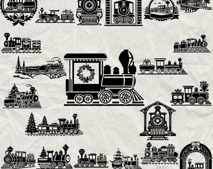 Train Set Svg Bundle, Christmas Toy Svg, Christmas Tree Svg, Cute ...