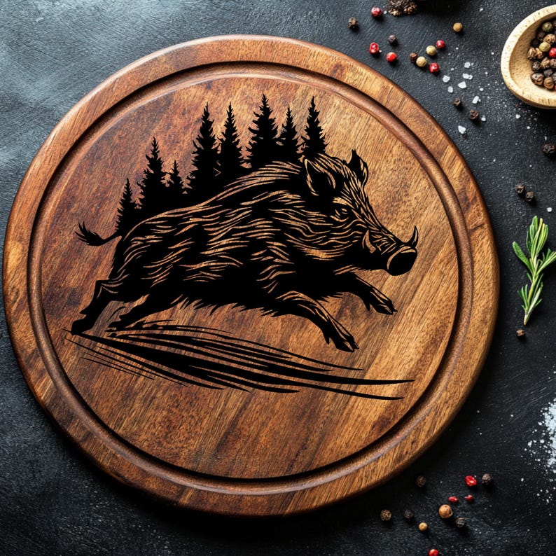 155 Wild Boar Bundle Svg, Dxf, Eps, Ai, Pdf, Jpg, Png Hunting Grayscale ...