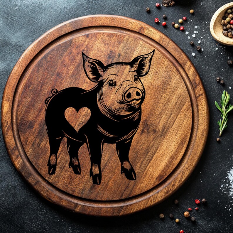 70 Pigs Laser Svg, Dxf, Eps, Ai, Pdf, Jpg, Png Funny Pig Grayscale Burn ...