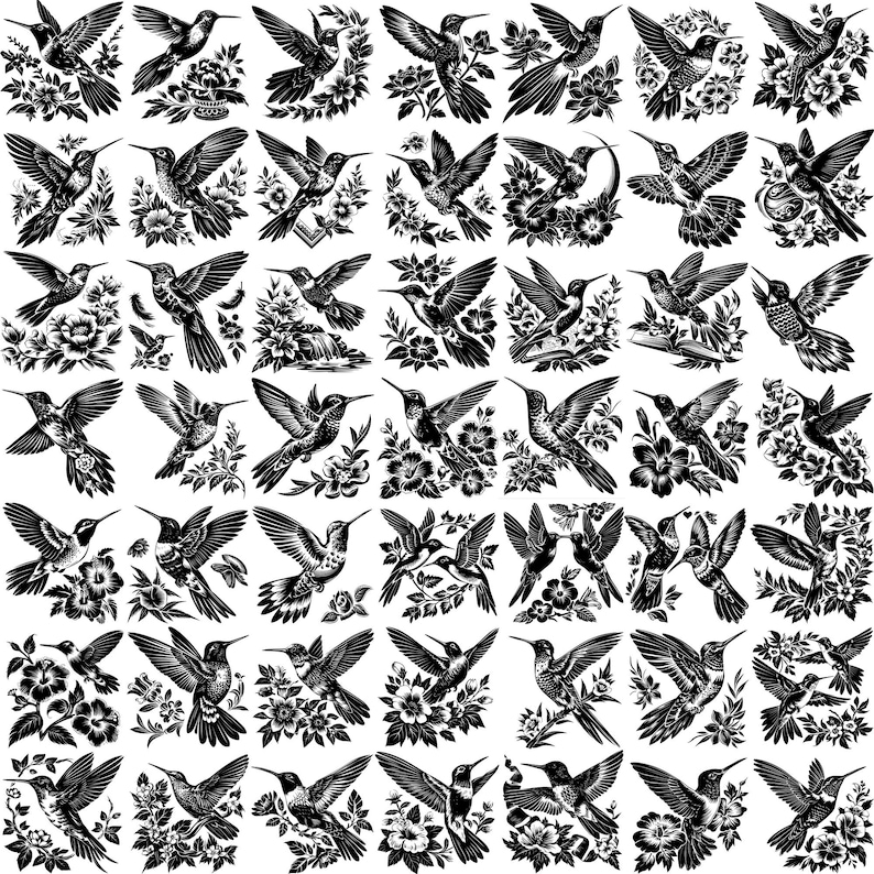 190 Bundle Hummingbird Bundle Svg, Dxf, Eps, Ai, Pdf, Jpg, Png Bird ...
