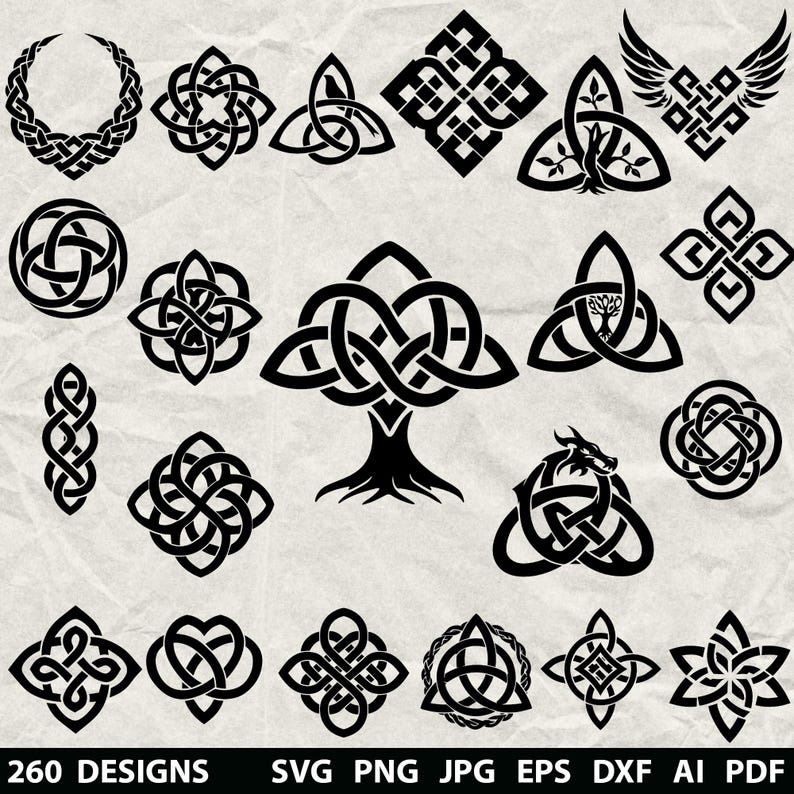 260+ Celtic Knot Bundle Svg, Dxf, Eps, Ai, Pdf, Jpg, Png Knots Clovers ...