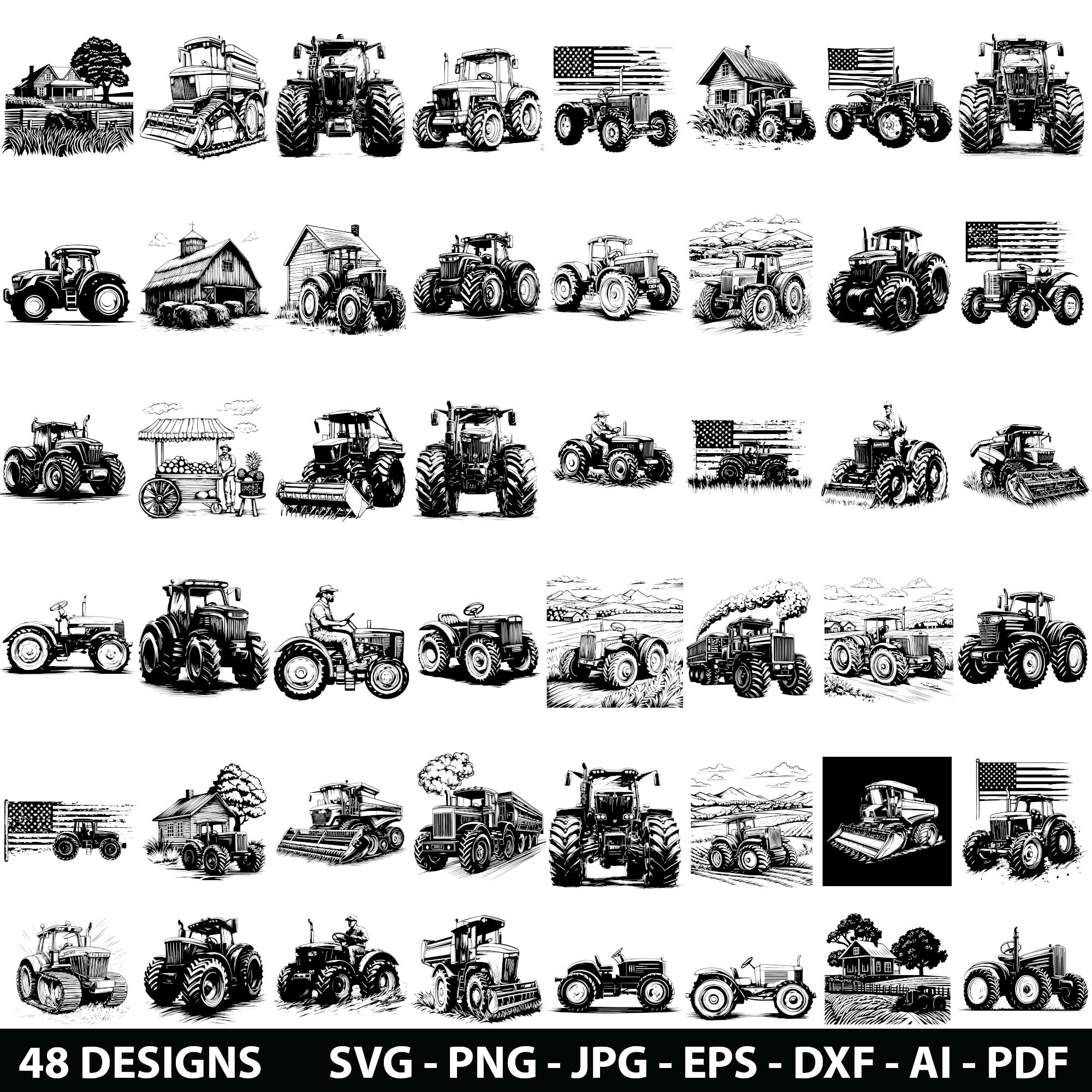 48 Tractors and Farmers Laser Svg, Dxf, Eps, Ai, Pdf, Jpg, Png ...