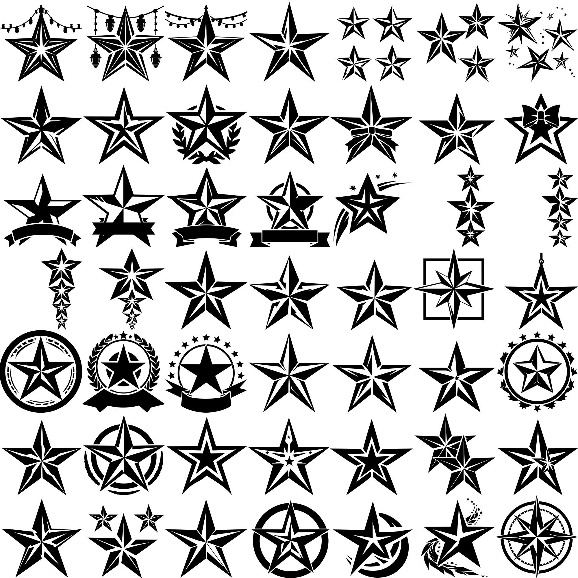 200 Stars Bundle Svg, Dxf, Eps, Ai, Pdf, Jpg, Png Christmas Stars ...