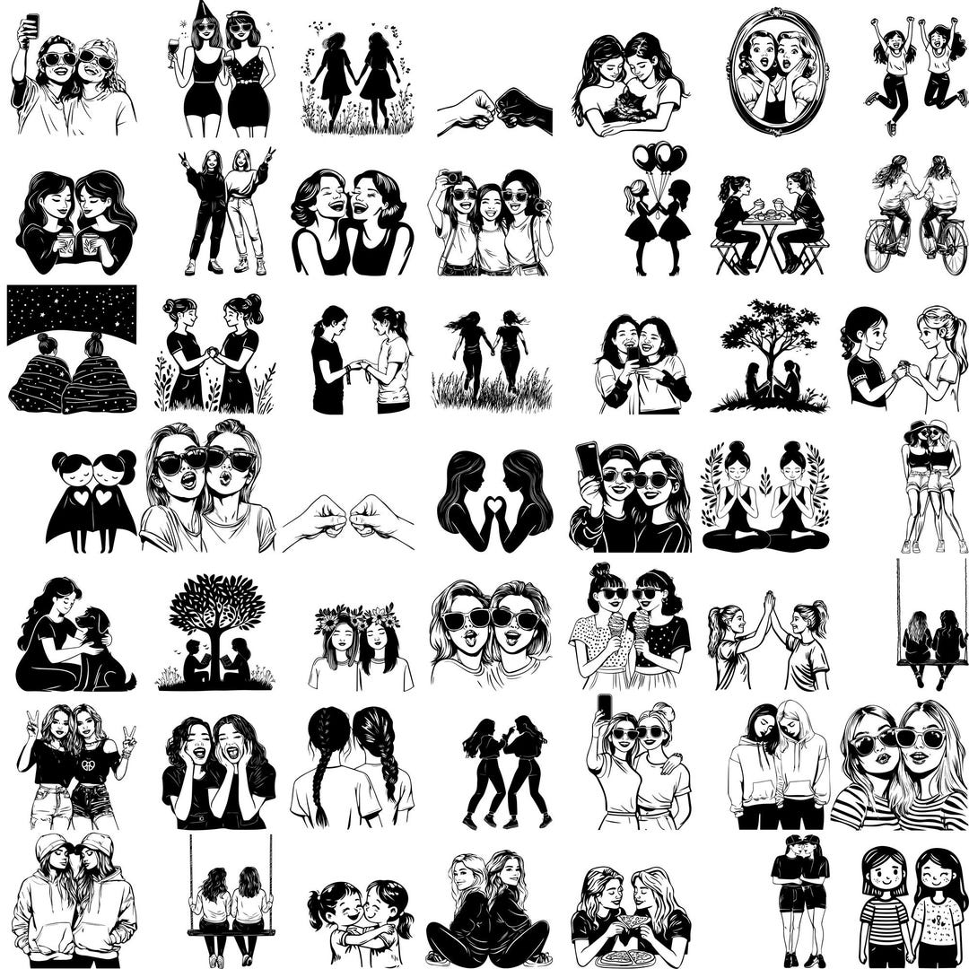 100+ Bestie Bundle Svg, Dxf, Eps, Ai, Pdf, Jpg, Png Best Friends ...