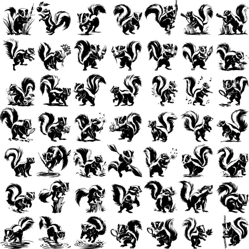 130+ Skunks Bundle Svg, Dxf, Eps, Ai, Pdf, Jpg, Png Funny Animals ...