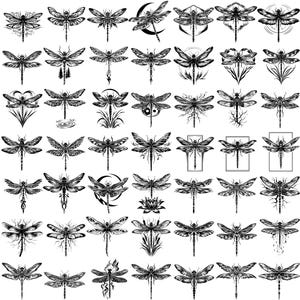 120 Dragonfly Bundle Svg, Dxf, Eps, Ai, Pdf, Jpg, Png Insect Grayscale ...