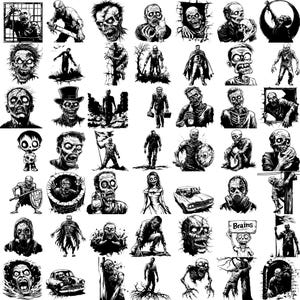 288 Zombie Horror Laser Svg, Dxf, Eps, Ai, Pdf, Jpg, Png Halloween ...