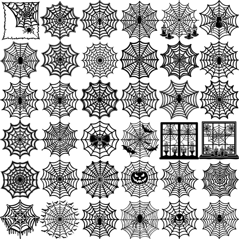 80+ Spider Web Bundle Svg, Dxf, Eps, Ai, Pdf,jpg, Png Halloween ...