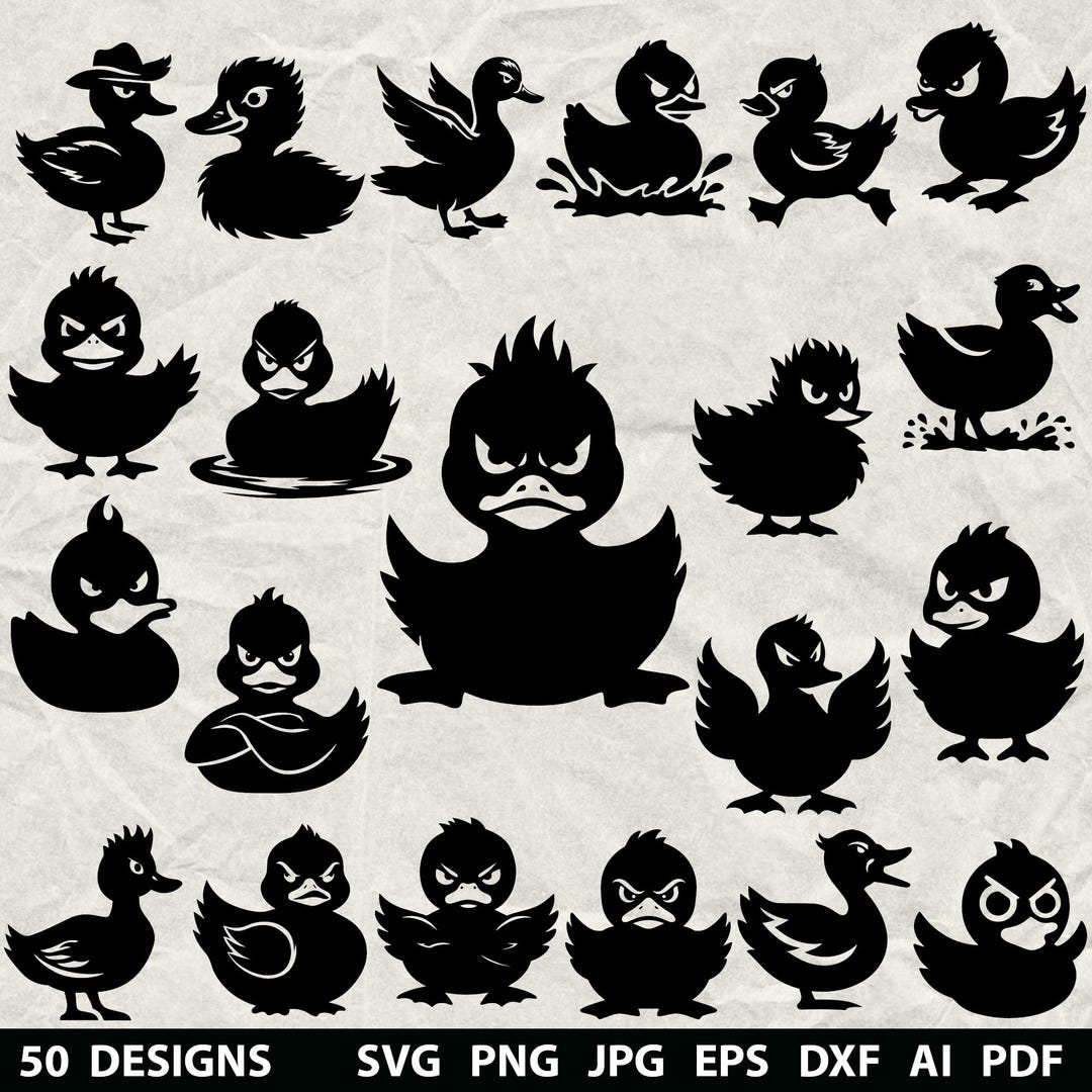 50 Angry Duck Bundle Svg, Dxf, Eps, Ai, Pdf, Jpg, Png Funny Bird Burn ...