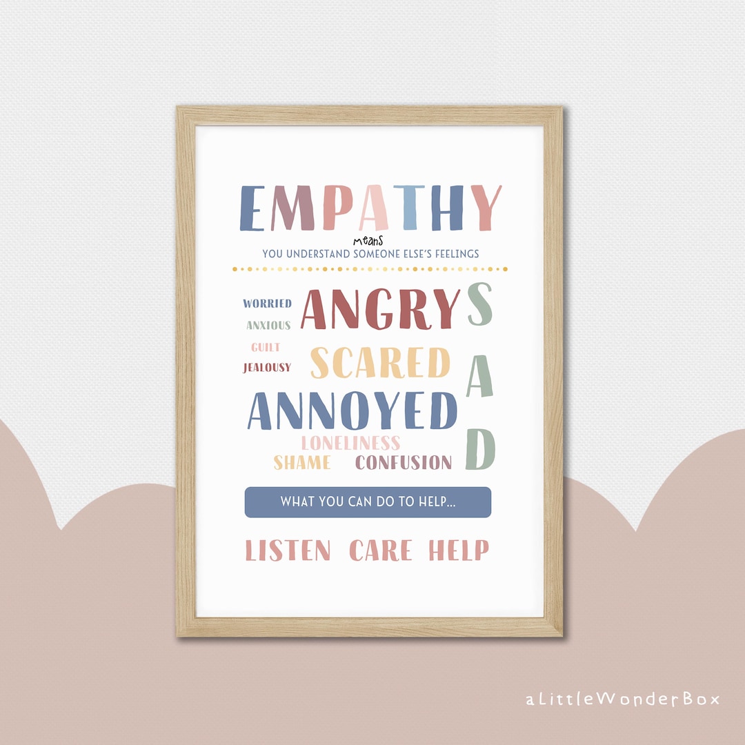 Empathy Meaning Digital Wall Art Print, Teaching Kids to Care and ...