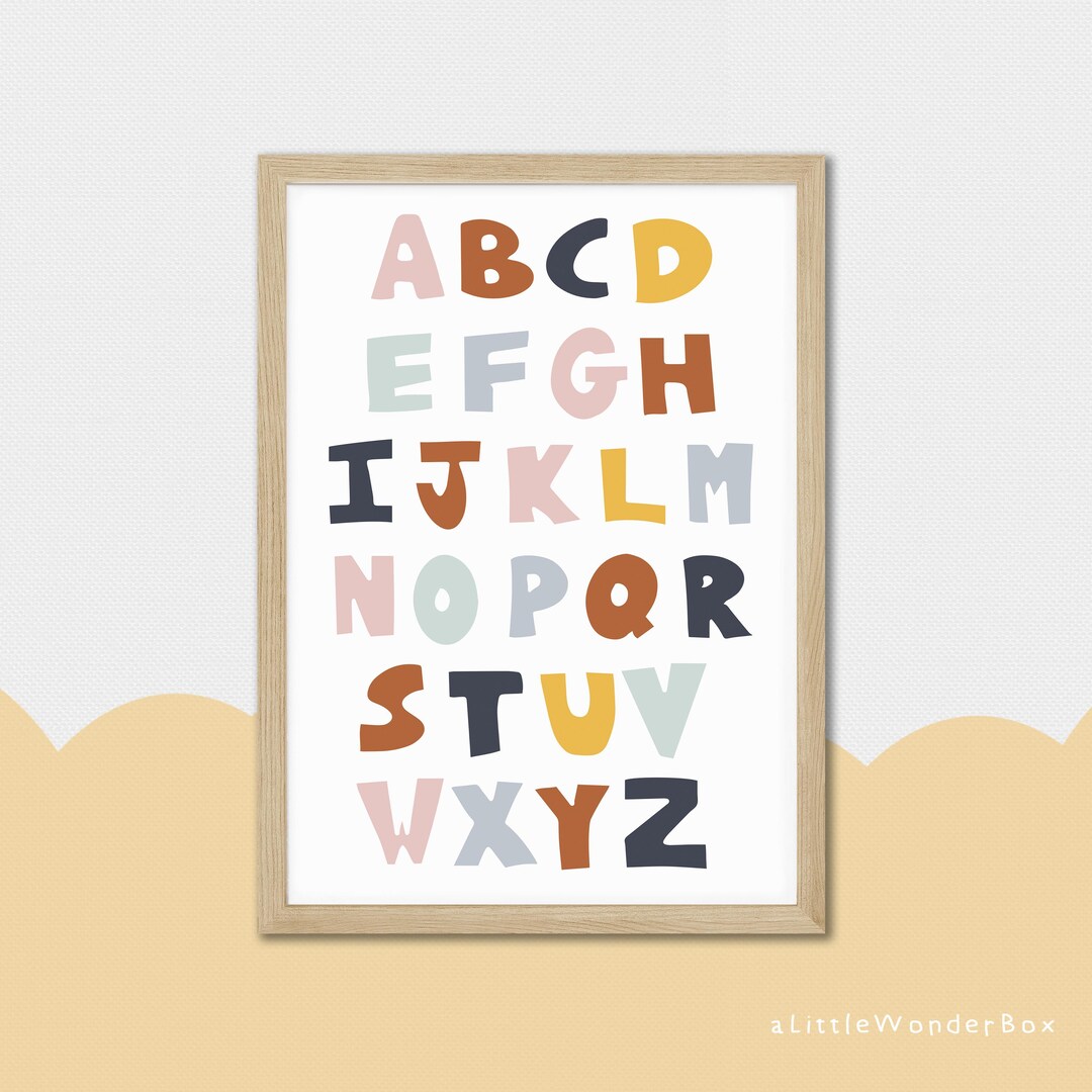 Rainbow ABC Poster, Educational Alphabet Chart Printable, Homeschool ...