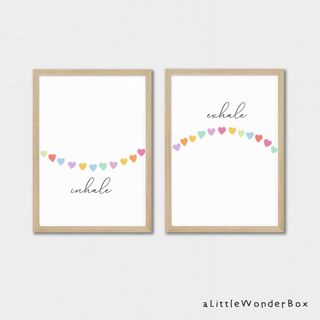 Inhale Exhale Poster Mental Health Growth Mindset, Therapy Office Calm ...