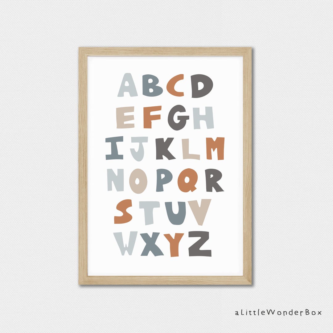 ABC Poster, Educational Alphabet Chart Printable, Homeschool Classroom ...